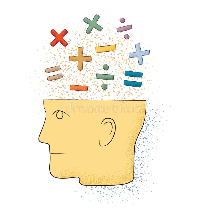 Symbolic Drawing of a Head and a Mathematical Thought Stock Vector ...