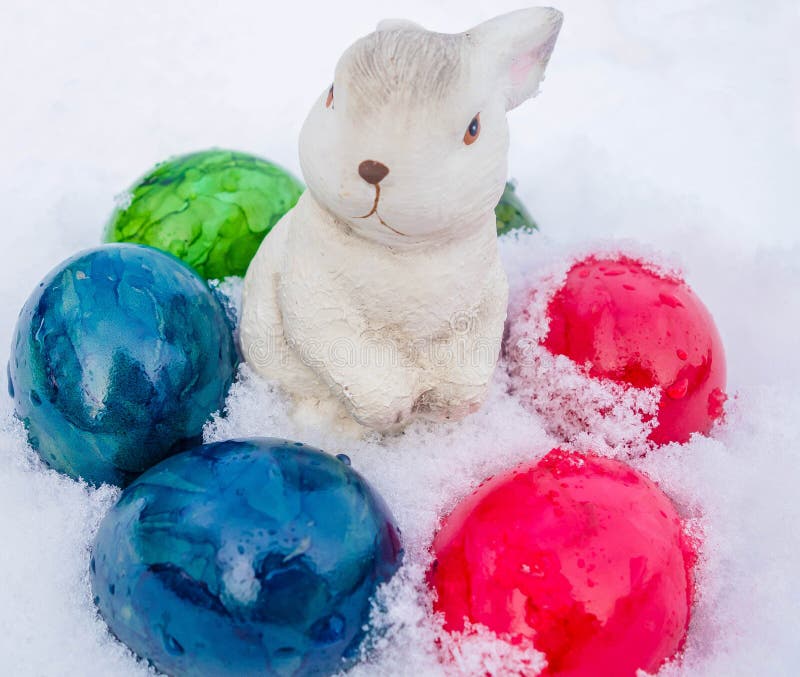 Easter Egg Snow Textured, Cold Easter Concept Stock Photo - Image of ...