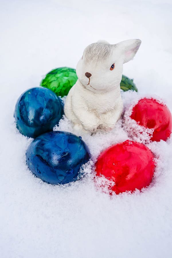 Easter Egg Snow Textured, Cold Easter Concept Stock Photo - Image of ...