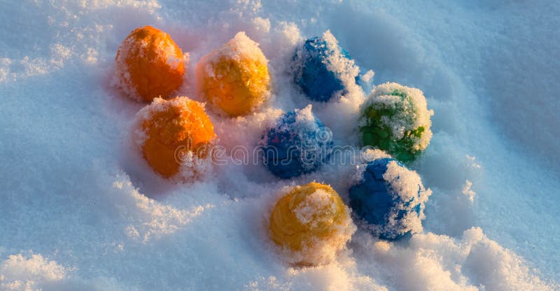 Easter Egg Snow Textured, Cold Easter Concept Stock Photo - Image of ...
