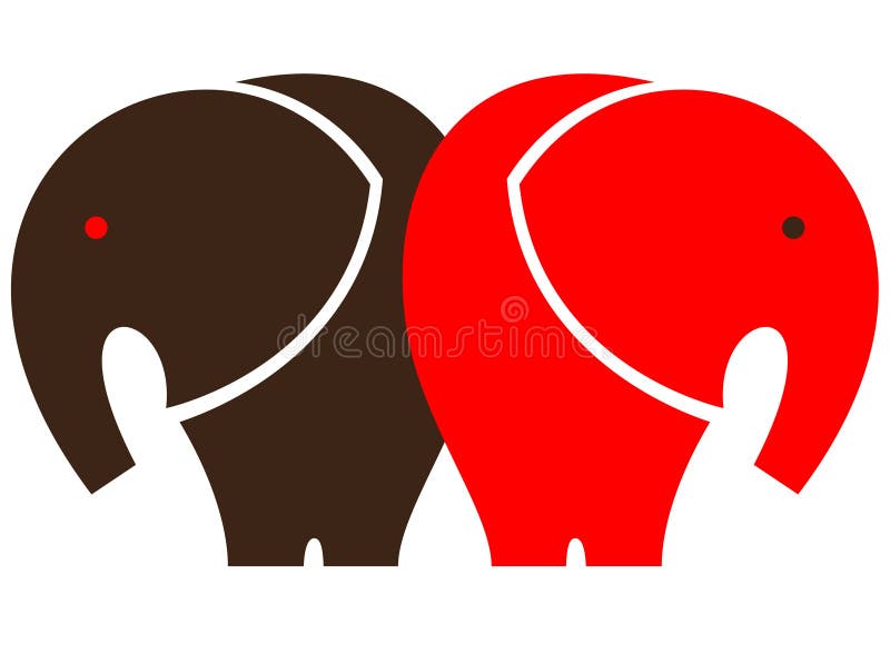 Two logo elephants stock illustration. Illustration of safari - 6128399