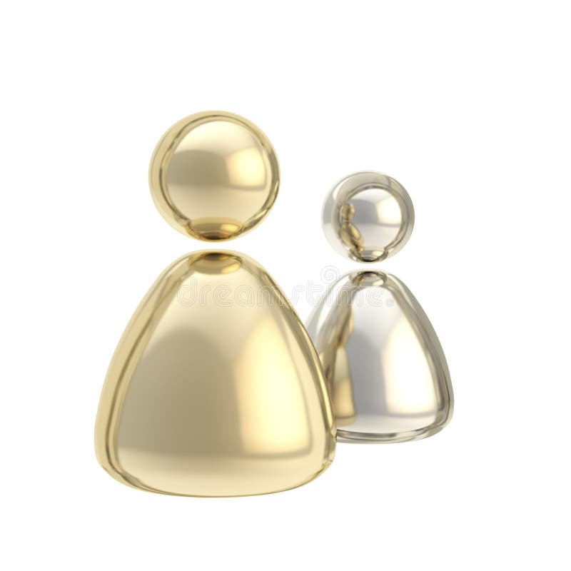 Symbolic Golden and Silver User Icon Figures Stock Illustration ...