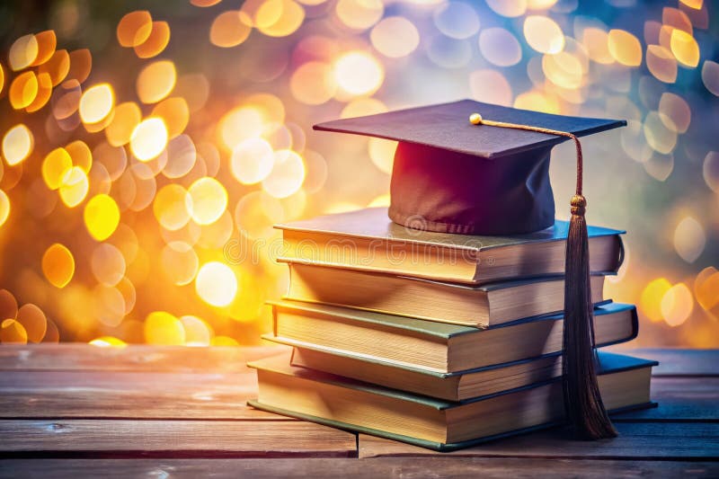 A Symbolic Graduation Cap Overlapping a Tower of Books a Powerful ...