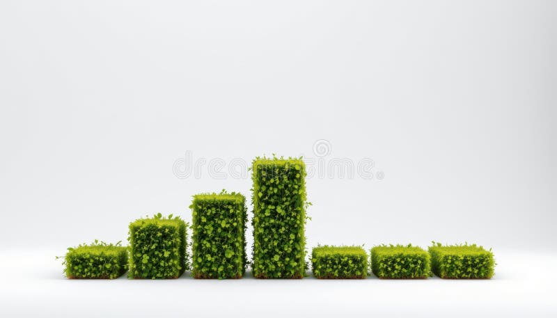 A Symbolic Green Bar Graph Made of Stacked Moss Blocks Stock Photo ...