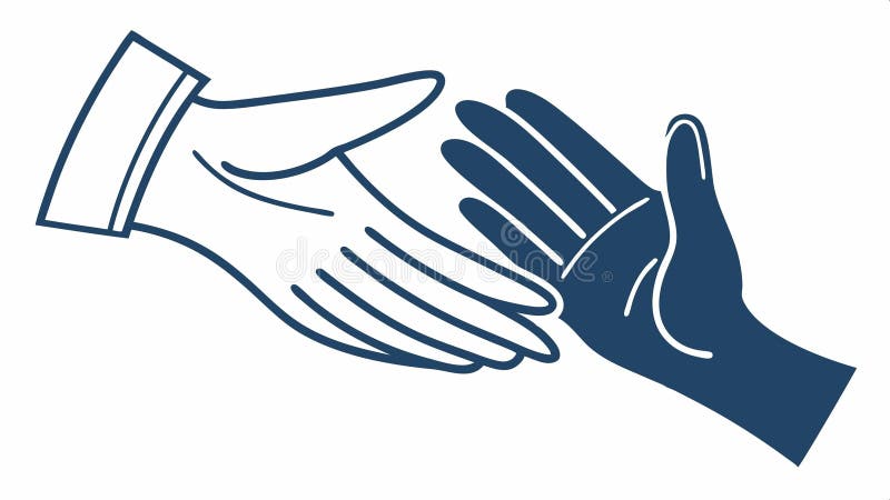 Symbolic Hands Shaking Illustration, Agreement and Partnership Graphic ...
