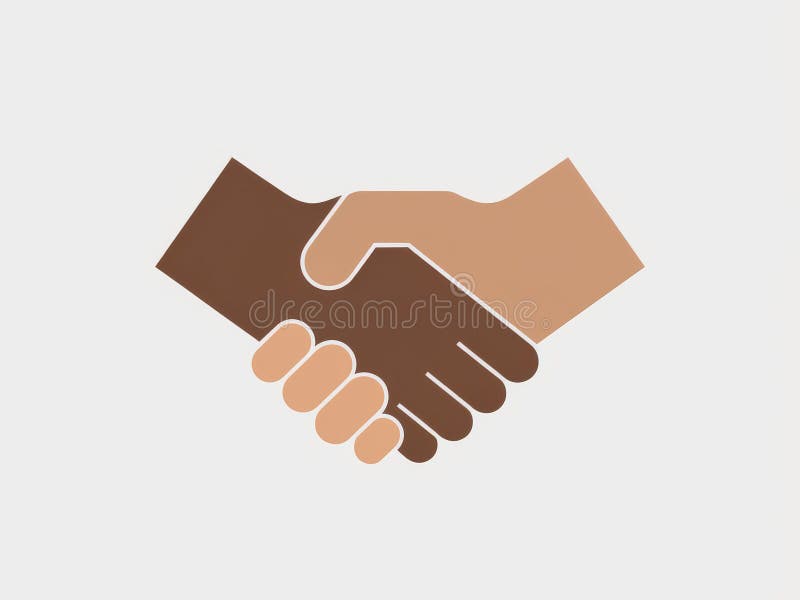 Symbolic Handshake Embracing Diversity and Unity on Neutral Background ...