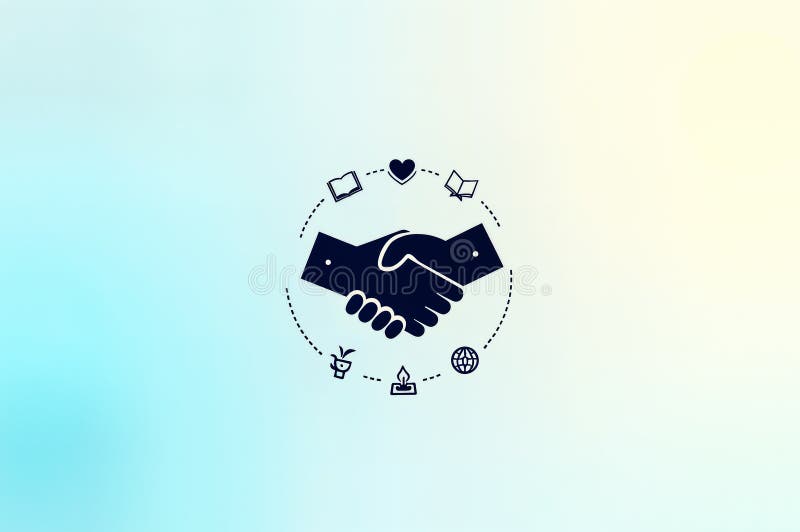 Symbolic Handshake Icon Representing Global Cooperation and Networking ...