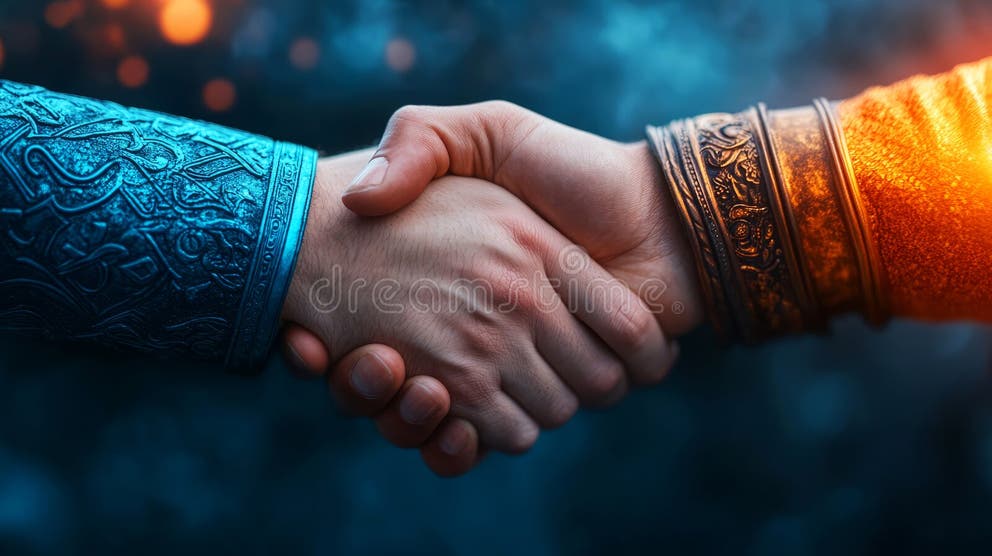 Symbolic Handshake of Unity between Two Cultures in a Dynamic Fantasy ...