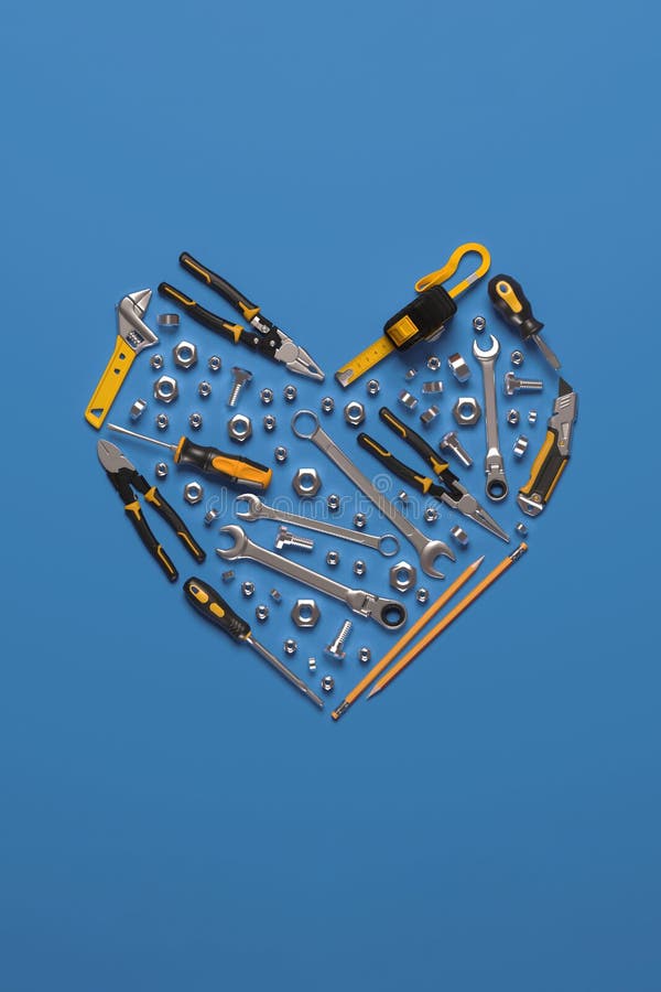 A Symbolic Heart Made of Construction Tools Set. Stock Photo - Image of ...