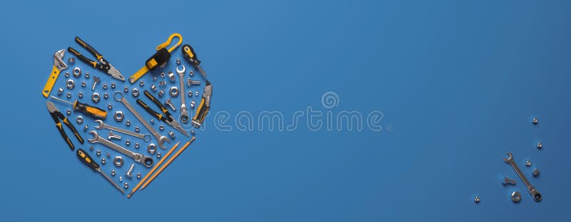 A Symbolic Heart Made of Construction Tools Set. Stock Image - Image of ...