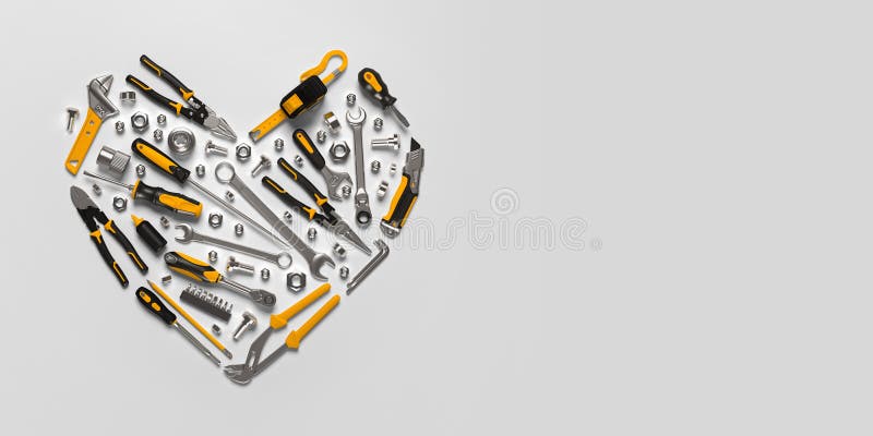 A Symbolic Heart Made of Construction Tools. Stock Illustration ...