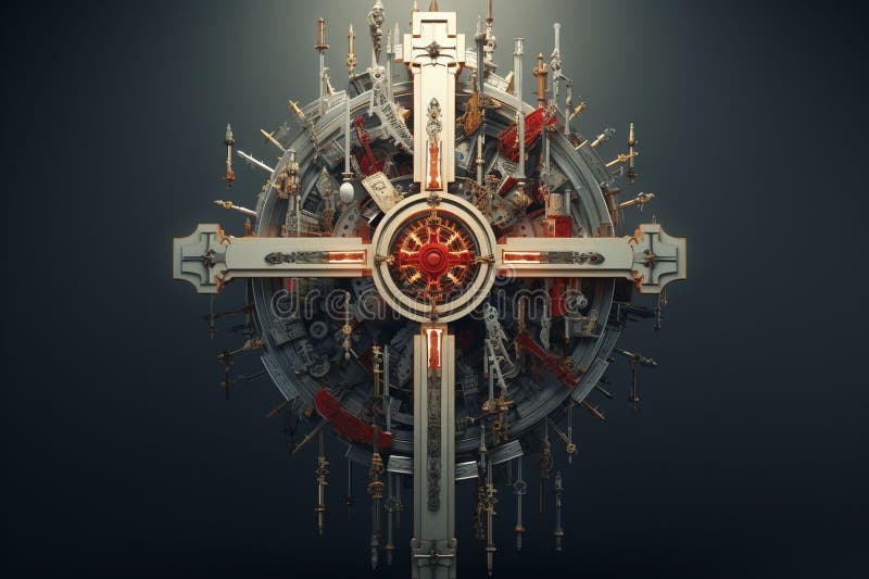 Symbolic Illustration of a Cross Composed of Stock Image - Image of ...