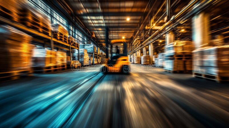 Symbolic Illustration of a Fast Warehouse Conveyor Line Stock Photo ...