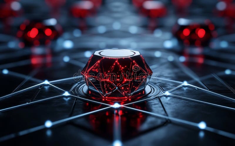 A Symbolic Illustration of a Network Connection Made Up of Red Spheres ...