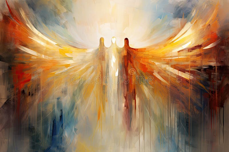 Symbolic Image of Angels in Abstract Style Stock Illustration ...