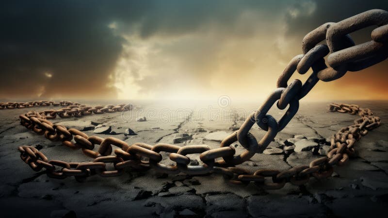 Symbolic Image of a Broken Chain Stock Illustration - Illustration of ...