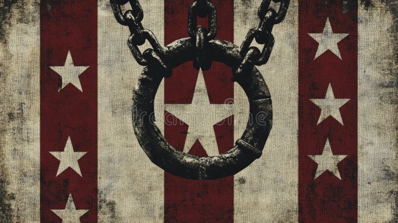 Symbolic Image, Chain and Ring Resting on a Flag Representing Unity ...