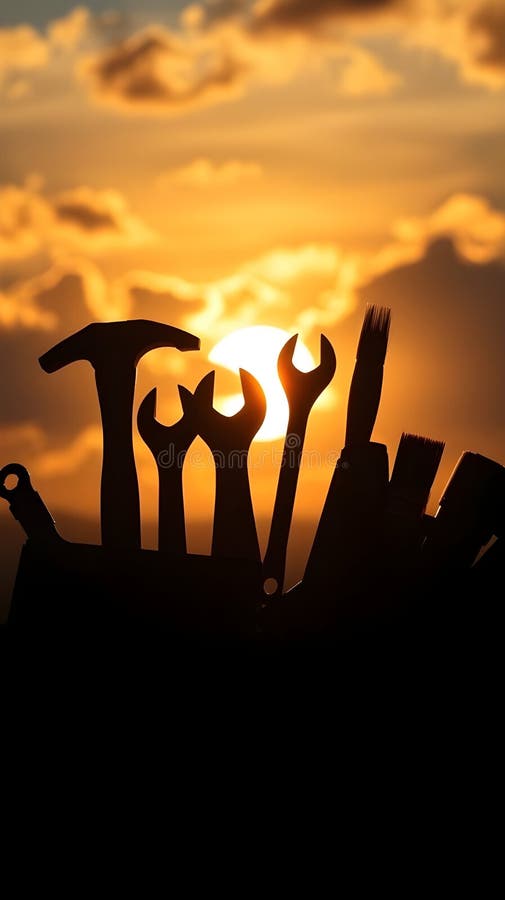 A Symbolic Image Depicting Various Tools of Different Trade Stock ...