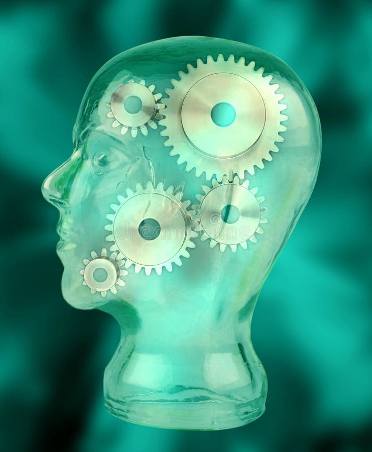 Symbolic Image of Head and Gears Stock Illustration - Illustration of ...