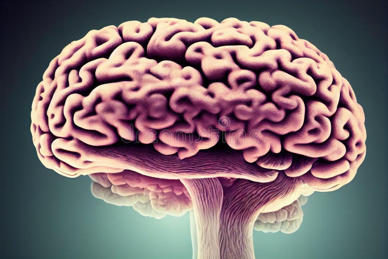 Symbolic Image of Human Brain in Virtual Representation. Stock ...