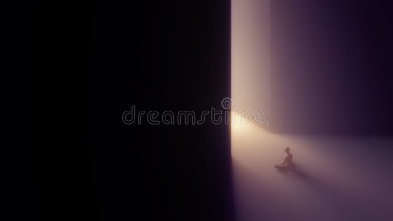 A Symbolic Image of Immersion in the Light of Self-awareness Stock ...