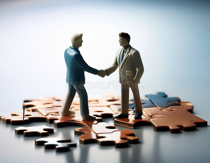 A Symbolic Image Showing a Broken Handshake Model and Scattered Puzzle ...