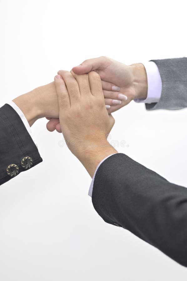 Teamwork and Support Concept with Businesspeople Holding Hands in Unity ...