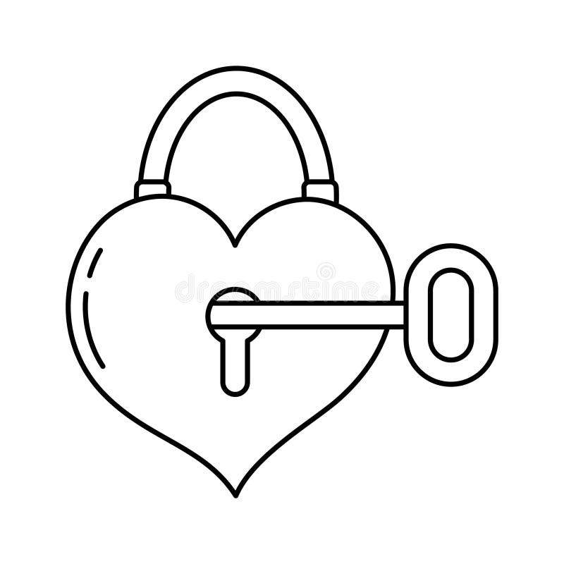 Love Lock stock vector. Illustration of vector, security - 335999751