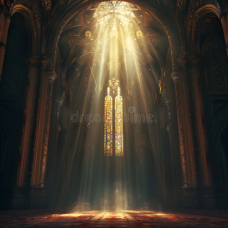 A Symbolic Photo for Religion with Rays of Light Generated by ...