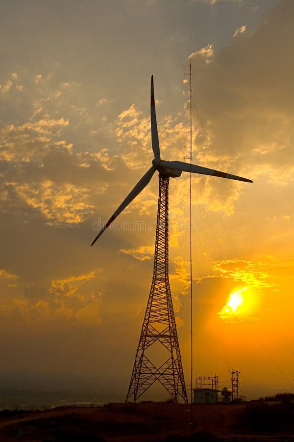 Symbolic - Power Windmill and Sun Light Stock Photo - Image of windmill ...