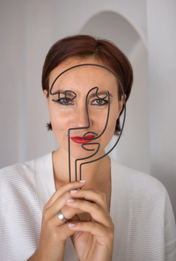 Symbolic Question Mark in Front of the Face of a Beautiful Woman in ...