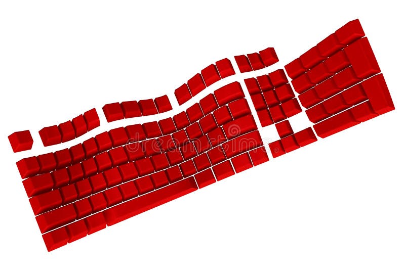 Symbolic Red Computer Keyboard in 3D Stock Illustration - Illustration ...