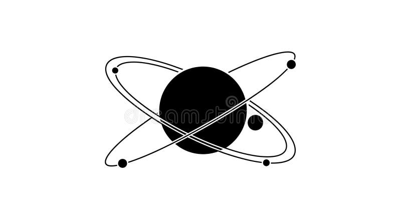 Symbolic Representation of an Atom with a Central Black Circle (nucleus ...