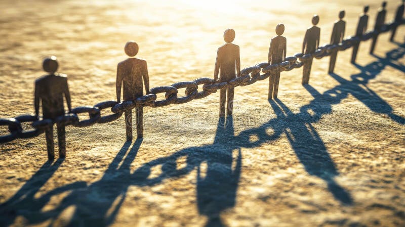 Symbolic Representation of Chain and People Casting Shadows in Sunlight ...