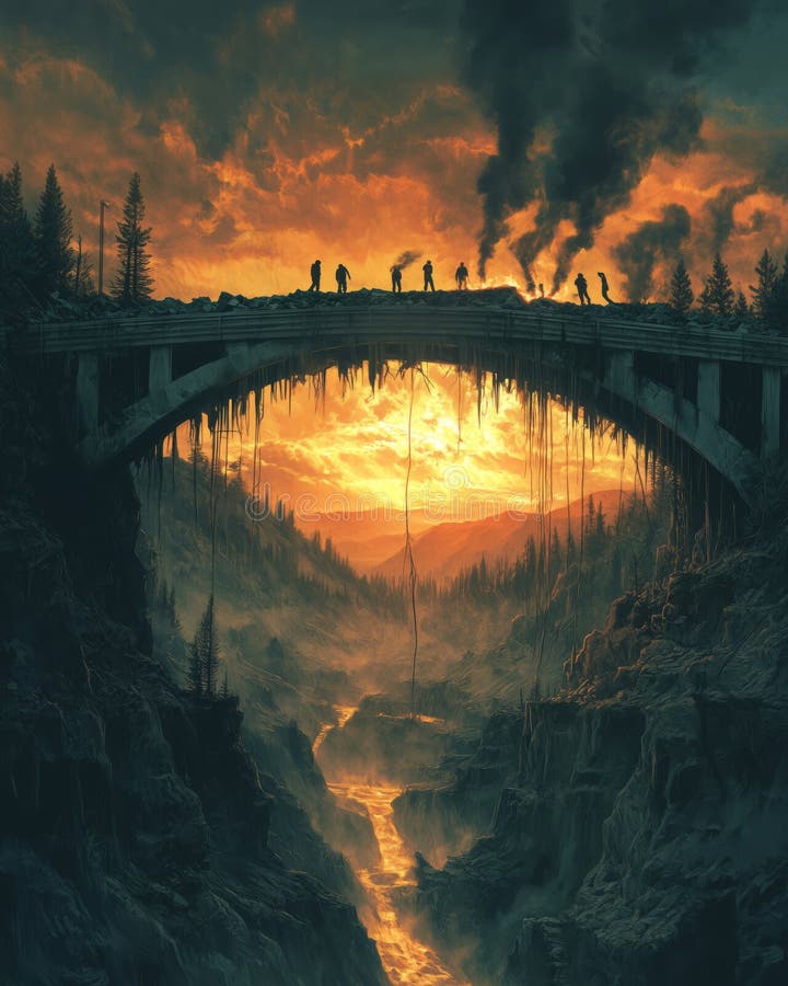 Symbolic Representation of a Collapsing Bridge at Twilight with ...