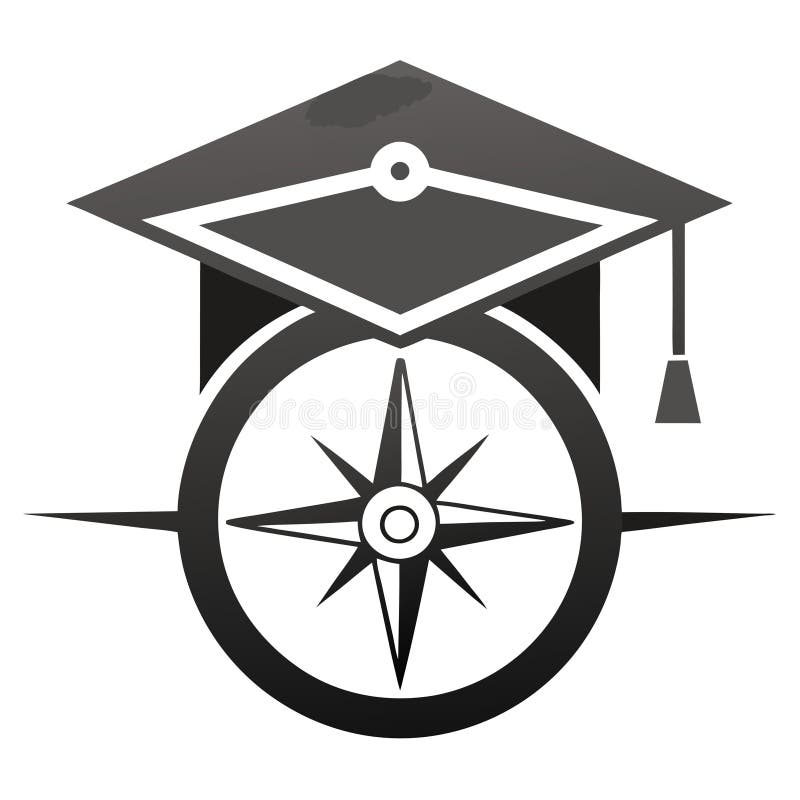 Education Direction: Compass with Graduation Cap for Success and ...