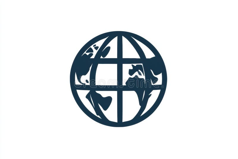 Symbolic Representation of a Globe Design with Continents Visible and ...