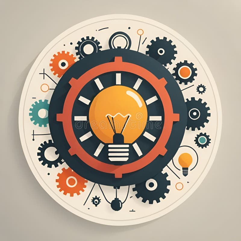 Creative Engine: Illuminating Ideas Stock Illustration - Illustration ...