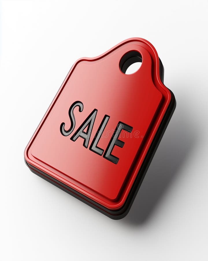 A Symbolic Representation of a Sale, Featuring a Red Tag with White ...