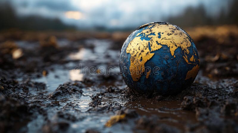 A Symbolic Representation of a Shattered Globe Set Against a Foreboding ...