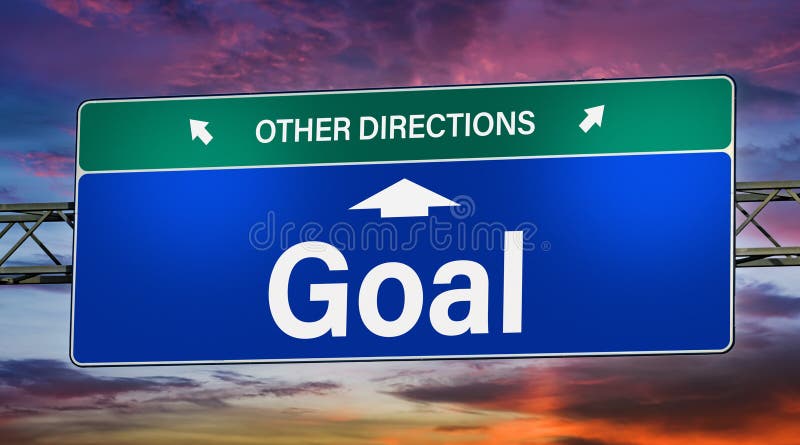 Symbolic Road Sign Indicating Direction To Goal Stock Illustration ...
