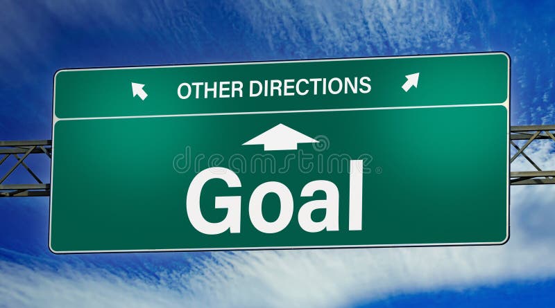 Symbolic Road Sign Indicating Direction To Goal Stock Photo - Image of ...