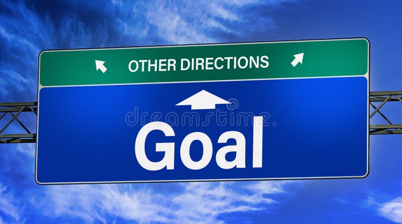 Symbolic Road Sign Indicating Direction To Goal Stock Image - Image of ...