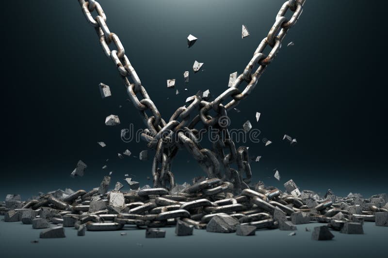 Symbolic Scene of a Broken Chain Emphasizing the Stock Illustration ...