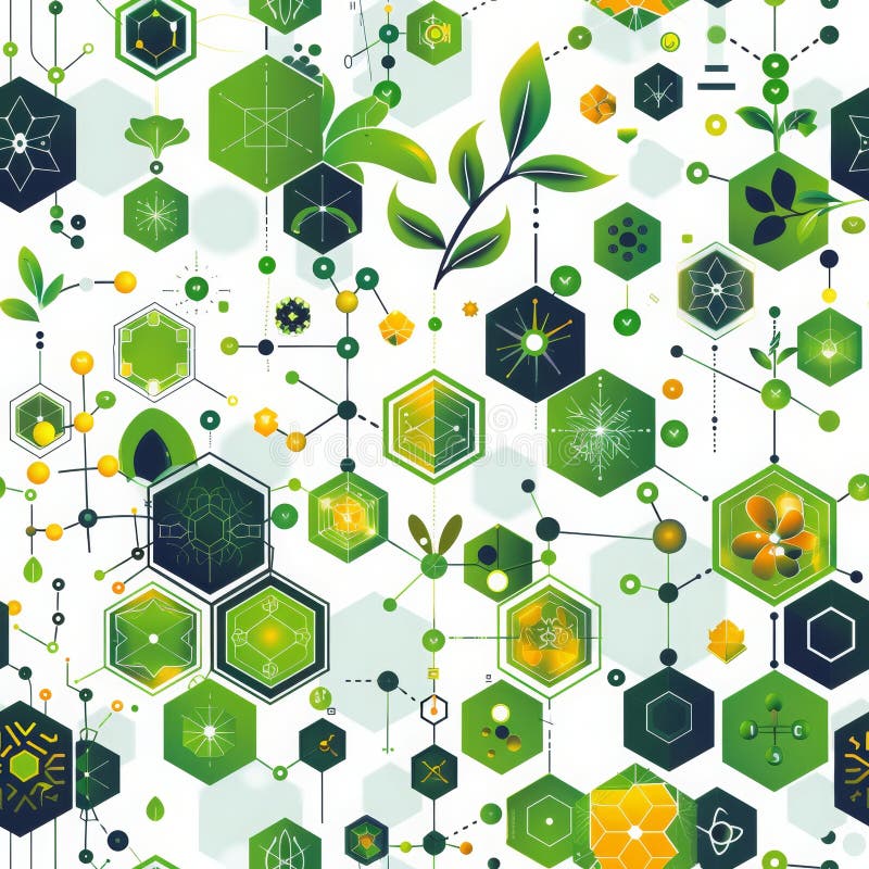 Symbolic Seamless Pattern, Science Research, Green Energy, Alternative ...