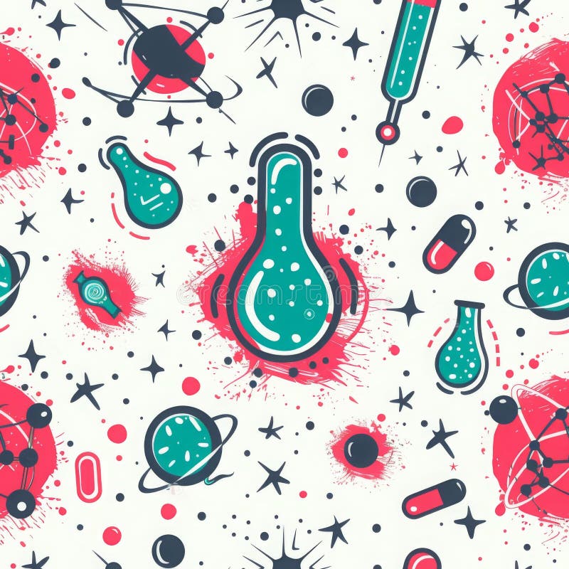 Symbolic Seamless Pattern, Science Research, Green Energy, Alternative ...