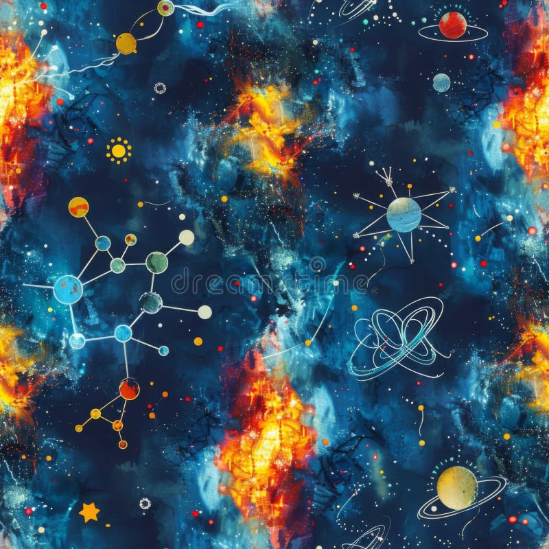 Symbolic Seamless Pattern, Science Research, Green Energy, Alternative ...