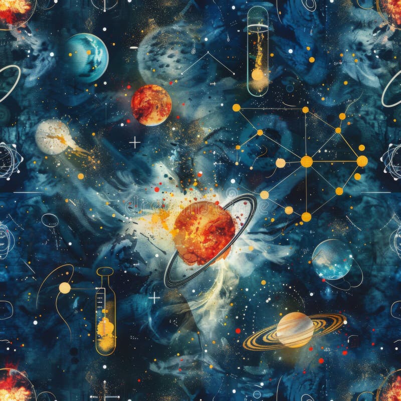 Symbolic Seamless Pattern, Science Research, Green Energy, Alternative ...