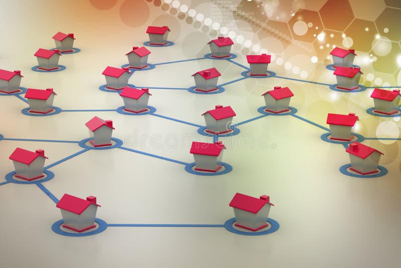 Symbolic Settlement Network Stock Illustration - Illustration of link ...