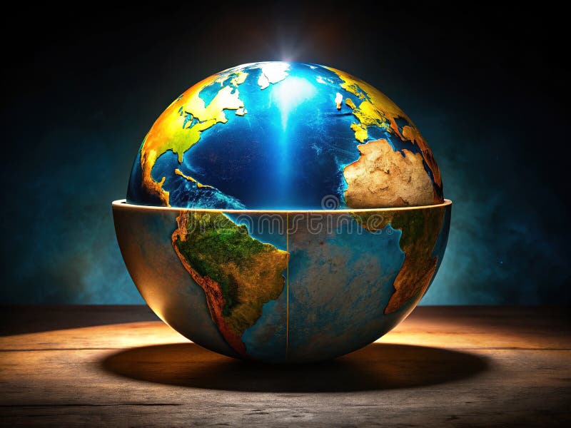 A Symbolic Sliced World Half a Globe in a Cup a Powerful Silhouette ...